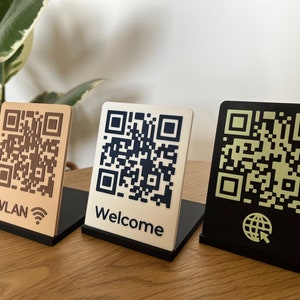 Customizable 3d-printed QR Code Badge With Stand WLAN, Web, Crypto ...