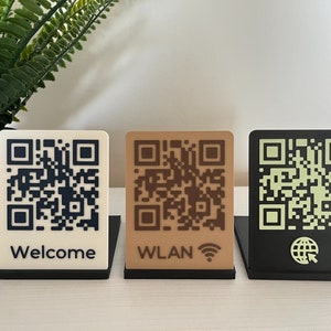 Customizable 3d-printed QR Code Badge With Stand WLAN, Web, Crypto ...