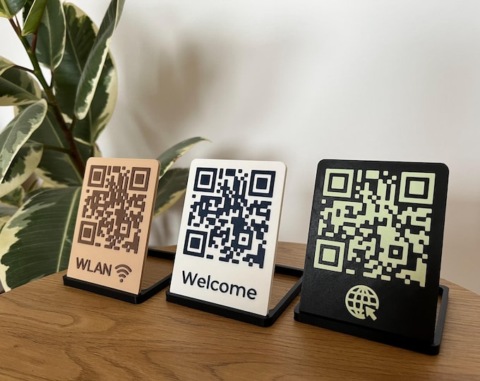 3D Printed Custom QR Code Wifi Sign, Elegant 3d-printed Wifi Qr-code ...