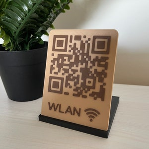 Customizable 3d-printed QR Code Badge With Stand WLAN, Web, Crypto ...