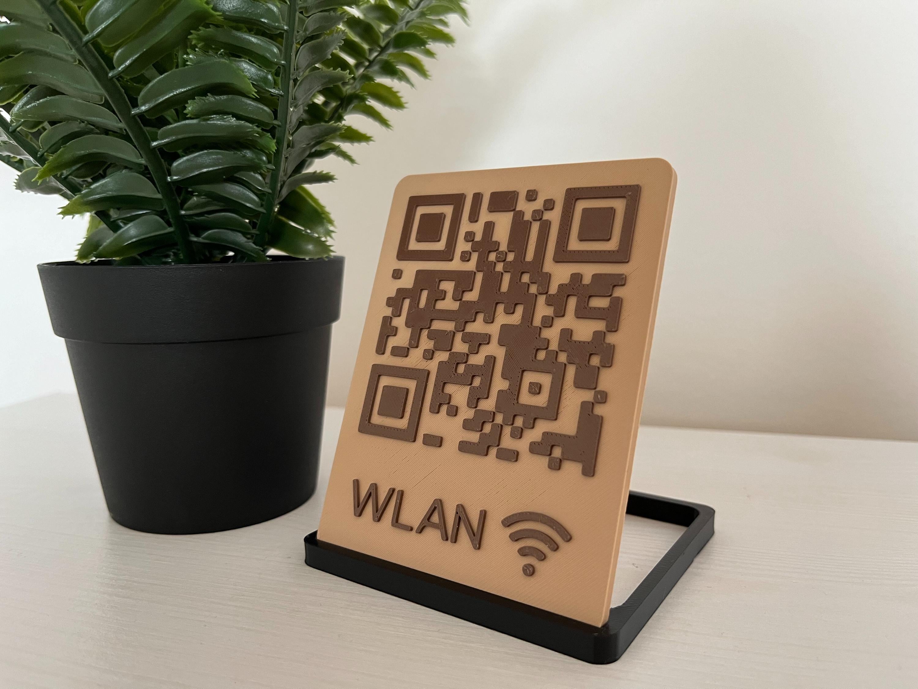Customizable 3d-printed QR Code Badge With Stand | WLAN, Web, Crypto ...