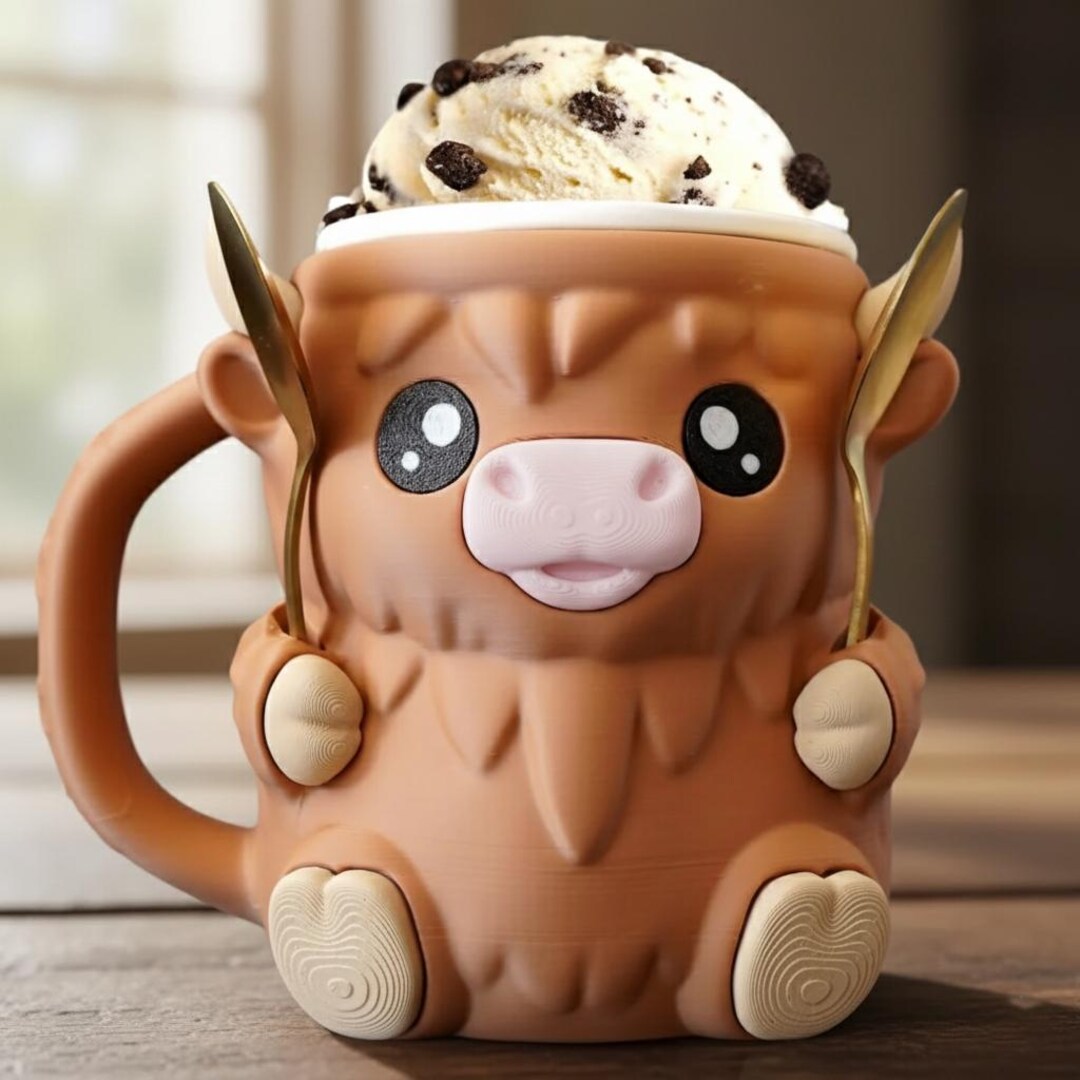 Highland Cow Ice Pint Holder for Pints, Cute Pint Cozy for Ice Cream ...
