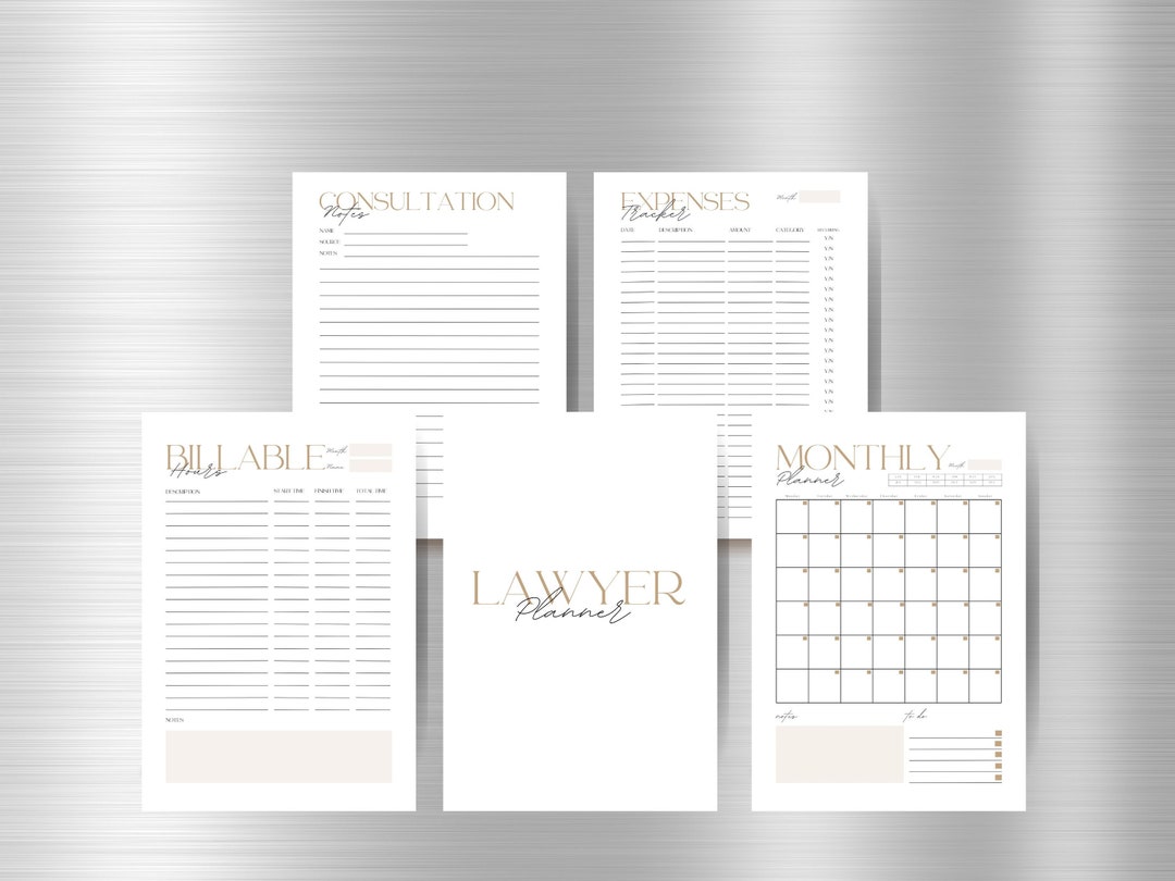 Attorney Planner PDF Legal Practice Client Organizer Digital Lawyer ...