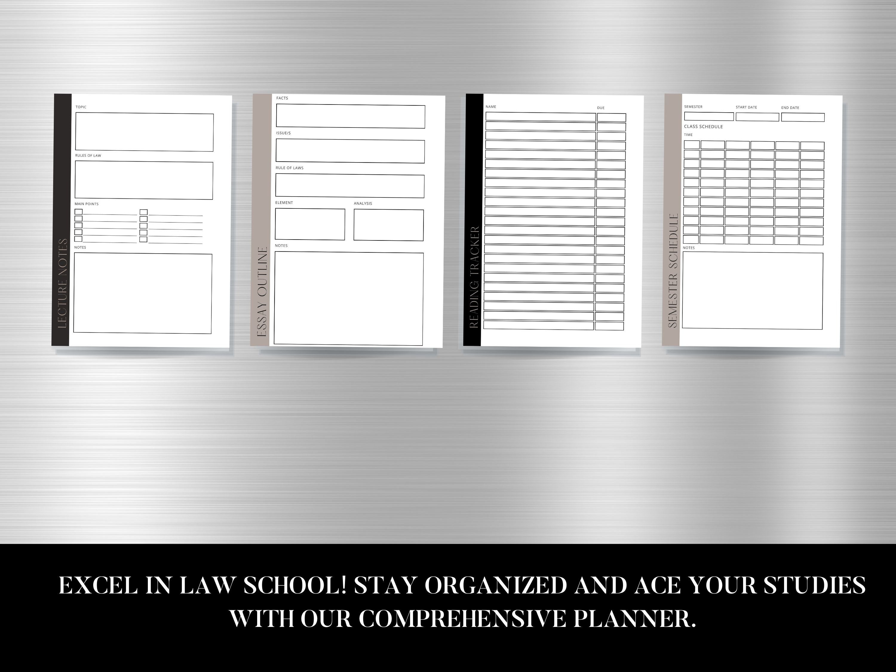 Law School Templates Law School Planner Digital and Printable Studying ...