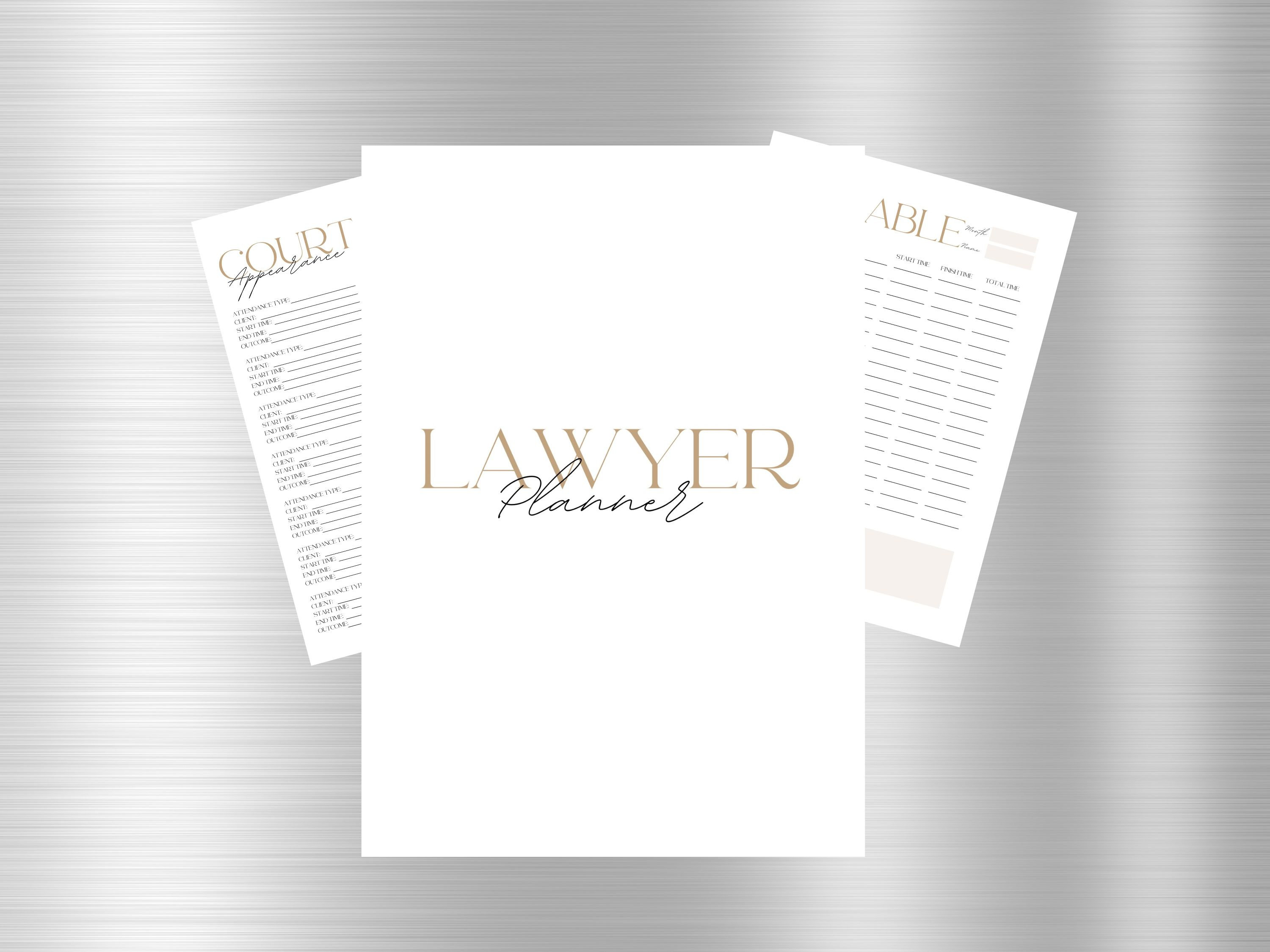 Attorney Planner PDF Legal Practice Client Organizer Digital Lawyer ...