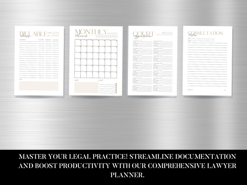 Attorney Planner PDF Legal Practice Client Organizer Digital Lawyer ...