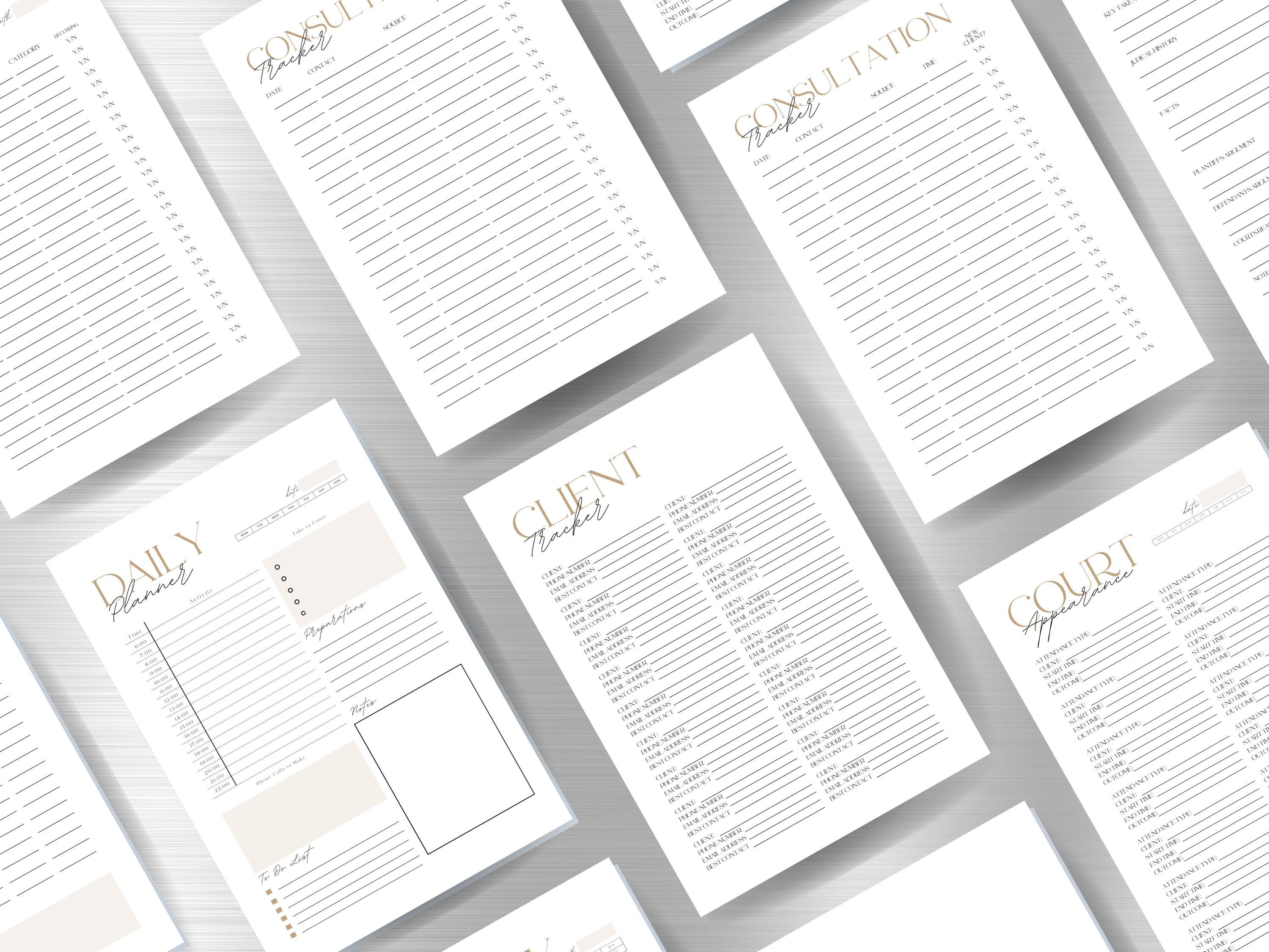 Attorney Planner PDF Legal Practice Client Organizer Digital Lawyer ...