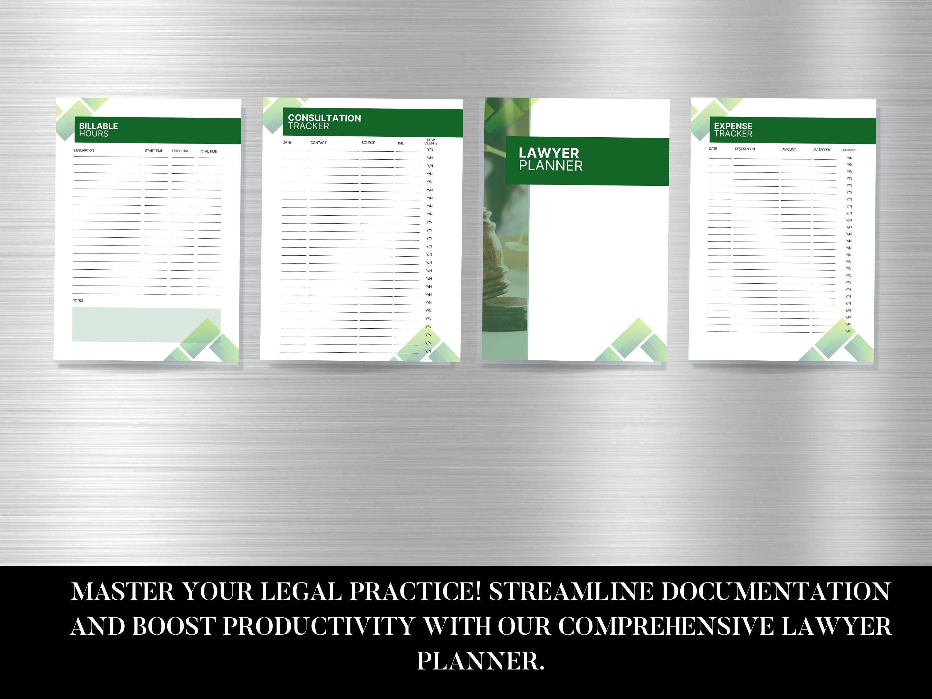 Attorney Planner | Printable Lawyer Organizer | Digital Download ...