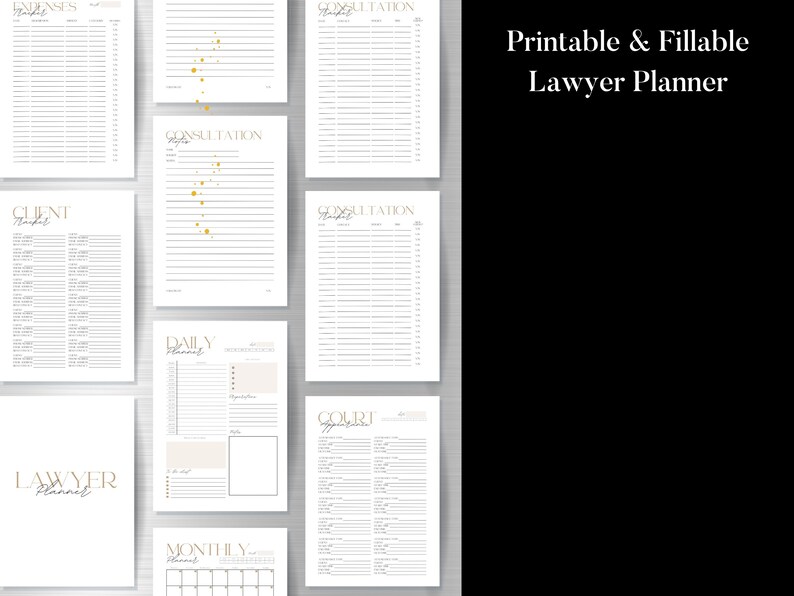 Attorney Planner PDF Legal Practice Client Organizer Digital Lawyer ...