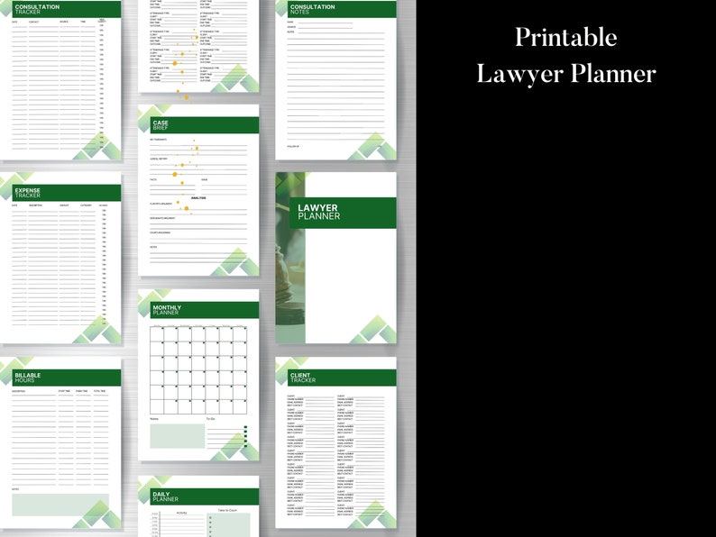 Attorney Planner | Printable Lawyer Organizer | Digital Download ...