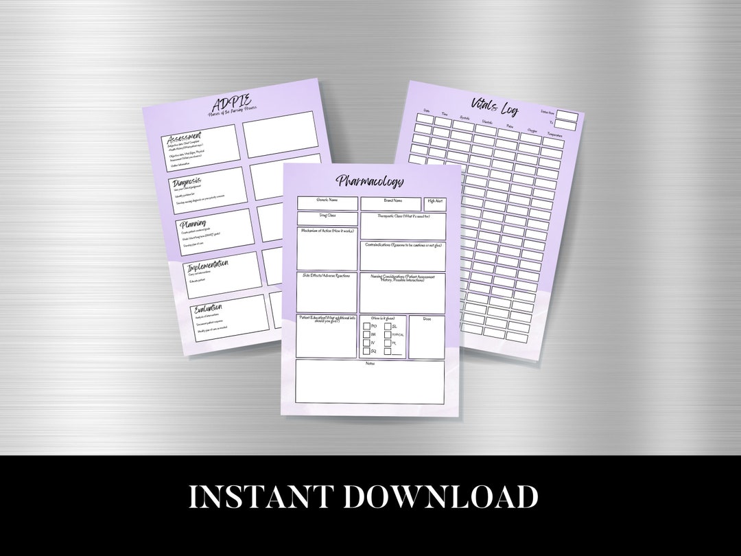 Nursing Fillable Planner Digital Medical Organizer Undated School ...