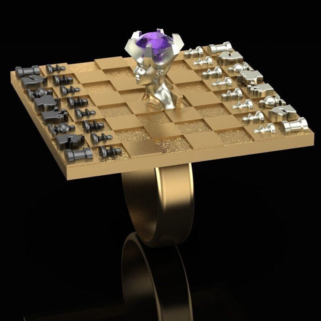 Chess Board Ring Checkboard Ring Pattern Ring Signet Ring Knights Chess ...