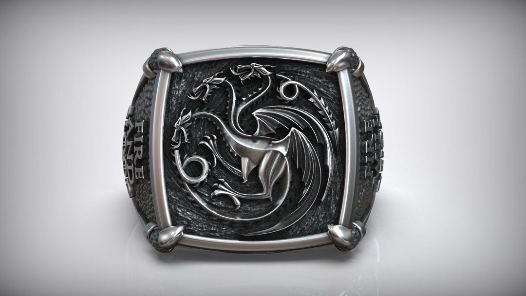 Targaryen House Dragon Ring Dragon Ring Gift for Animal Lover Signet ...