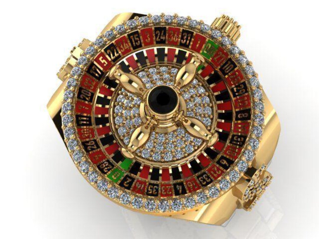 S925 Silver Roulette Ring With Gemstone Gamble Roulette Wheel Ring Las ...