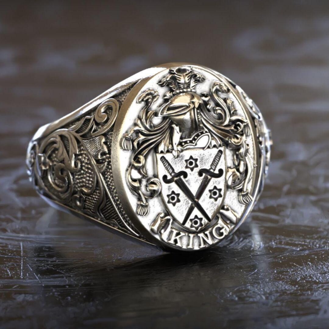 Sterling Silver Men Sword Knight Signet 2 Ring Anniversary Gift for Him ...