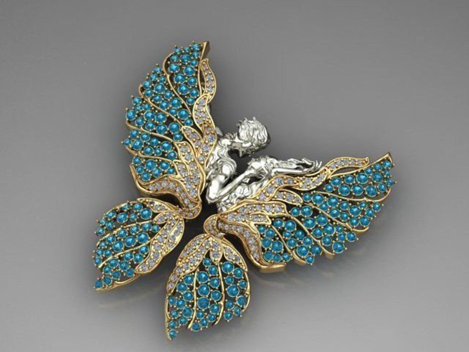 Sterling Silver Butterfly Magerit Pendant Elegant Butterfly Necklace ...