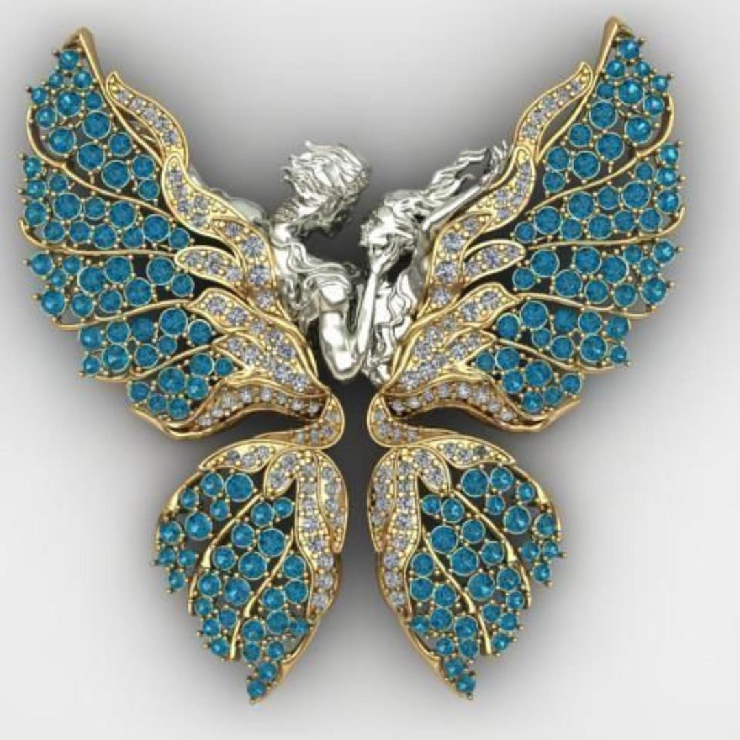 Sterling Silver Butterfly Magerit Pendant Elegant Butterfly Necklace ...