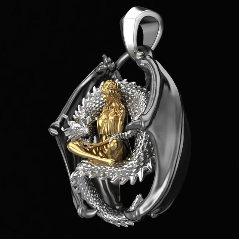 Dragon Handmade Silver Necklace Dragon Head Silver Men Jewelry Dragon ...