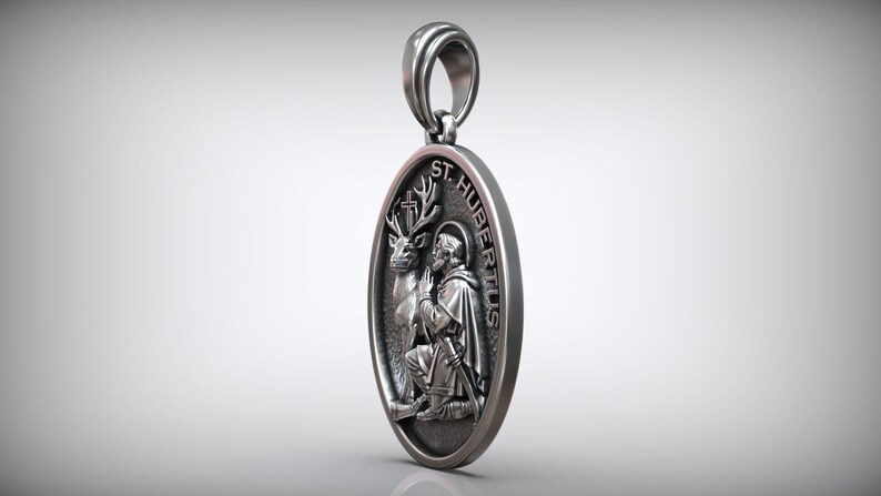 14KT Gold Plated Saint Hubert Medal Pendant for Him and Her Anniversary ...