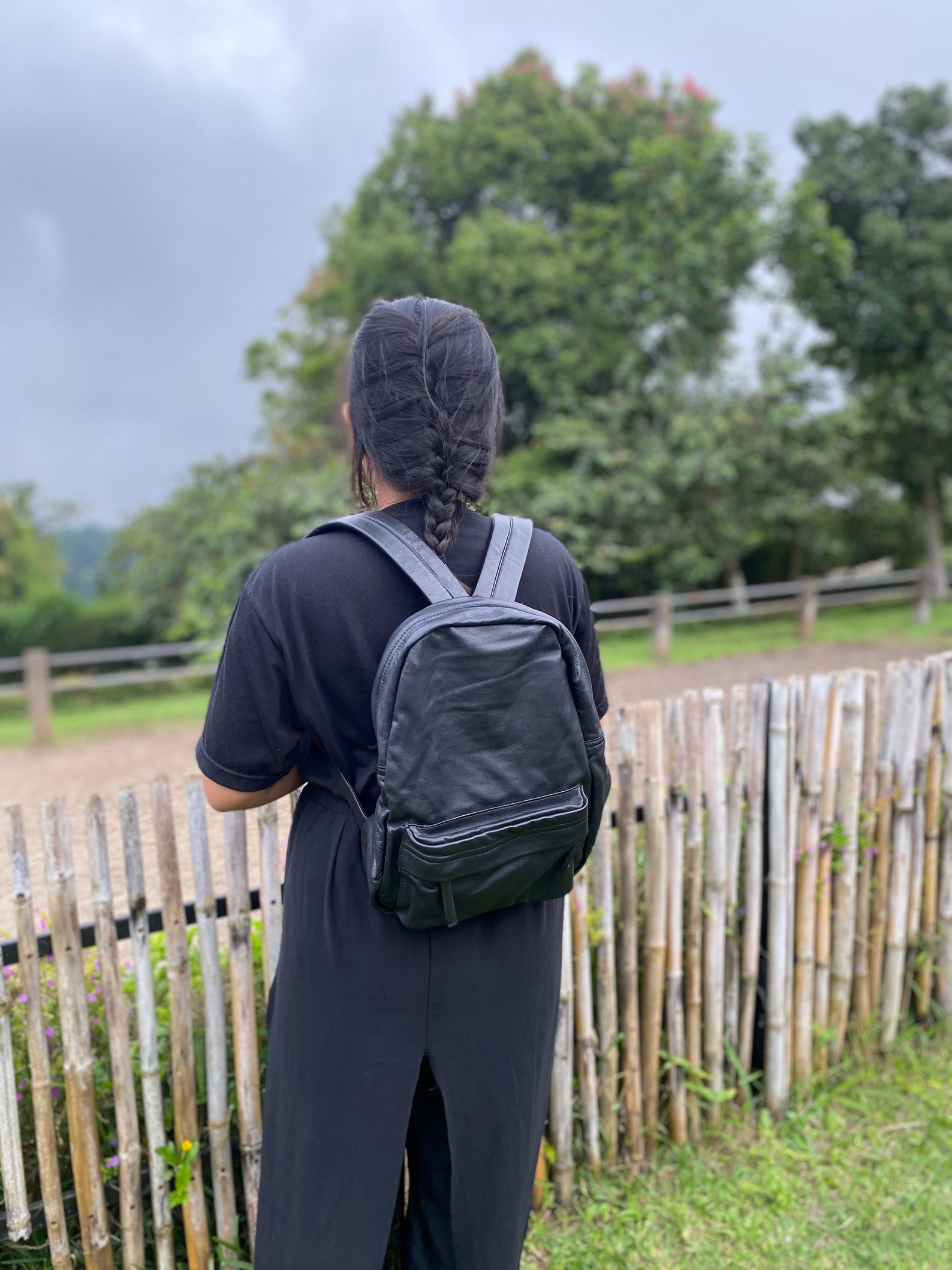 Black Leather Backpack , Unisex Backpack - Etsy