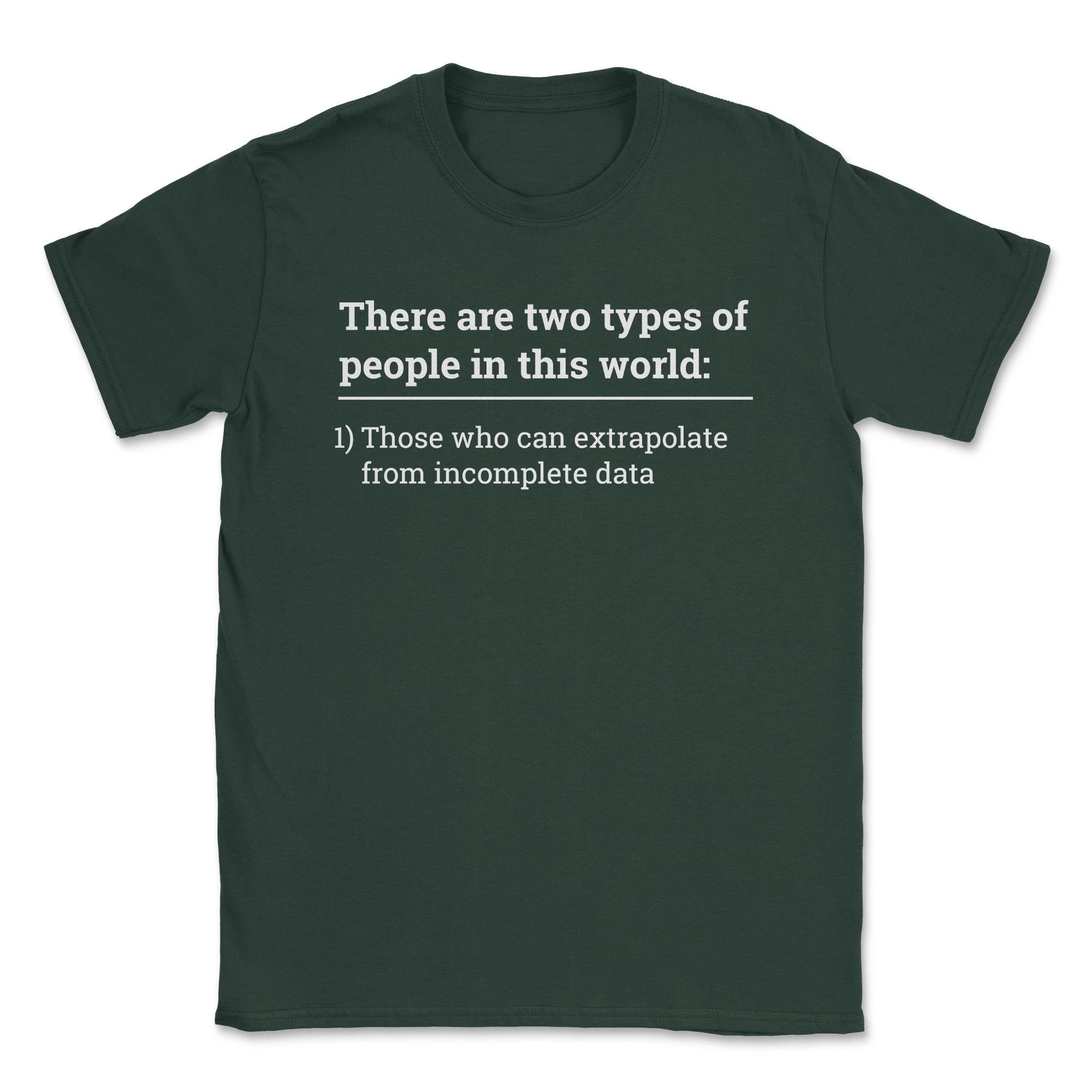 Two Types of People - Can Extrapolate Incomplete Data Design Unisex T ...