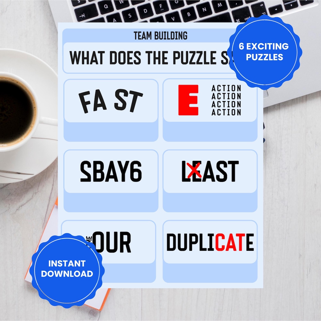 Puzzles Team Building Game – Printable Office Activity (PDF) - Etsy