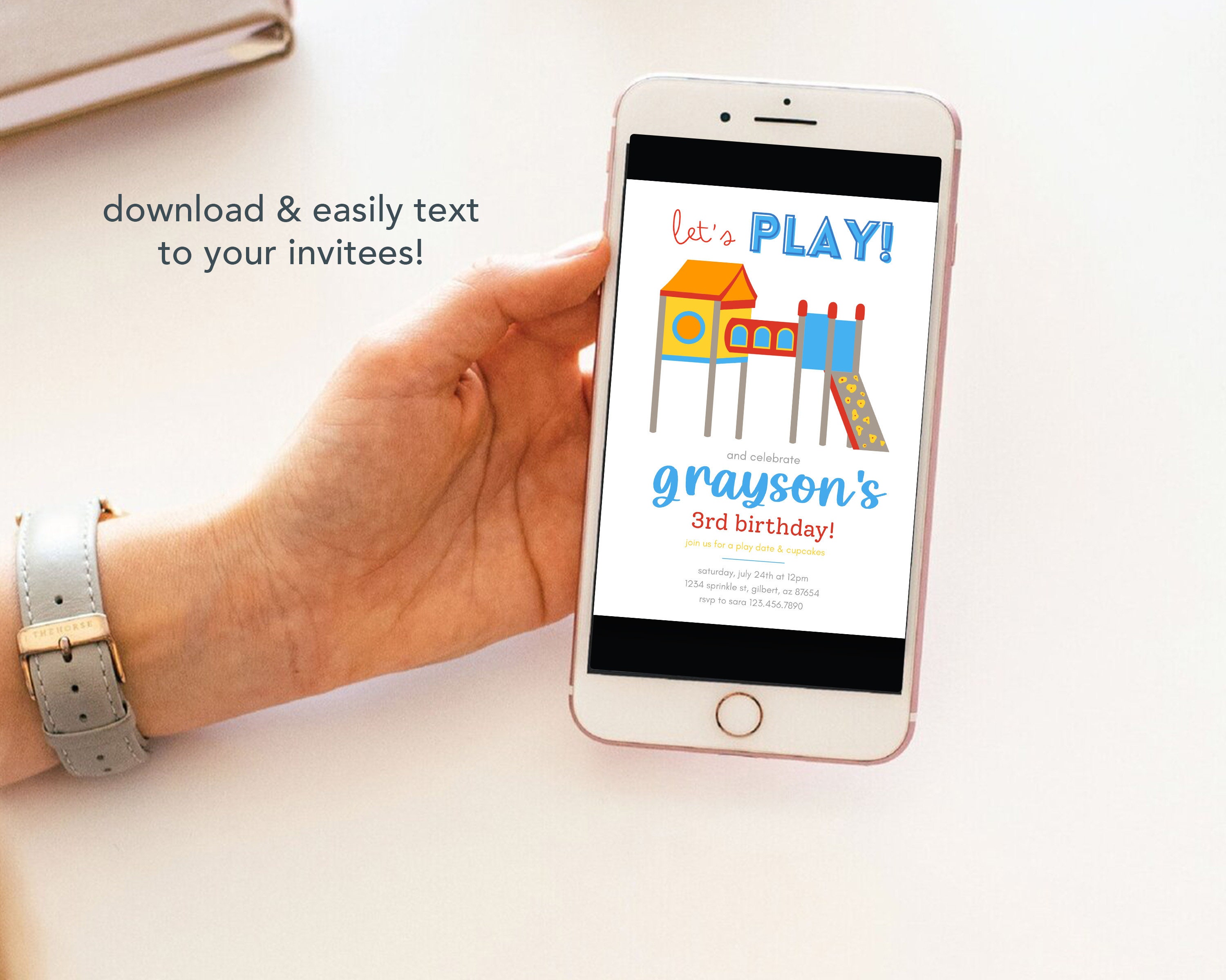 Playdate Park Birthday Invite | Let's Play Party | Boys Birthday Party ...