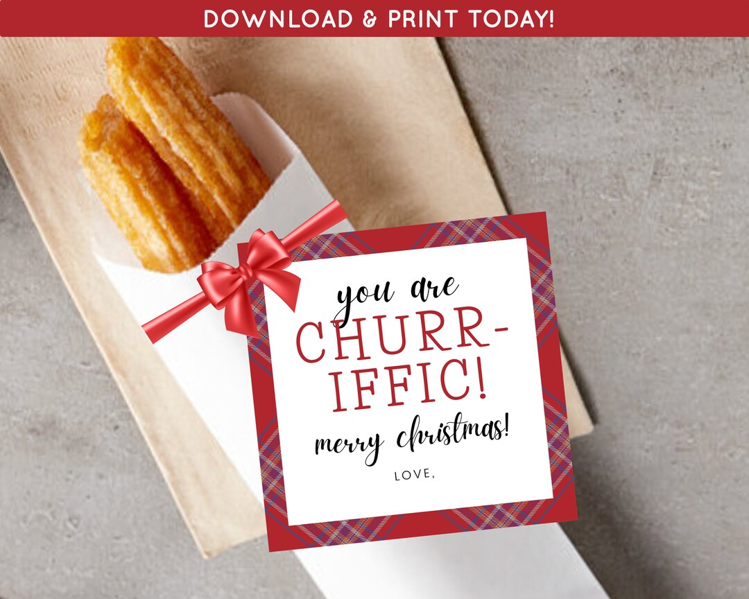 Churro Christmas Gift Tag | Churro Baked Goods Gift Tag | Churro Thank ...