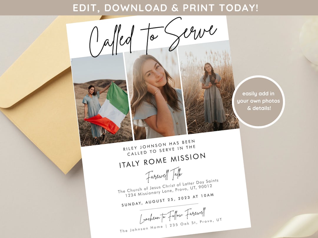 LDS Mission Farewell Invitation | Sister Missionary Announcement ...