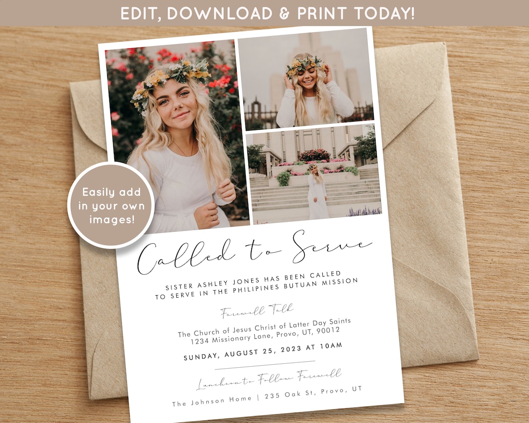 LDS Mission Farewell Invitation | Sister Missionary Announcement ...