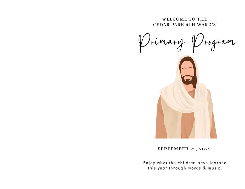 LDS Primary Program PROGRAM | Primary Presentation Program Template ...