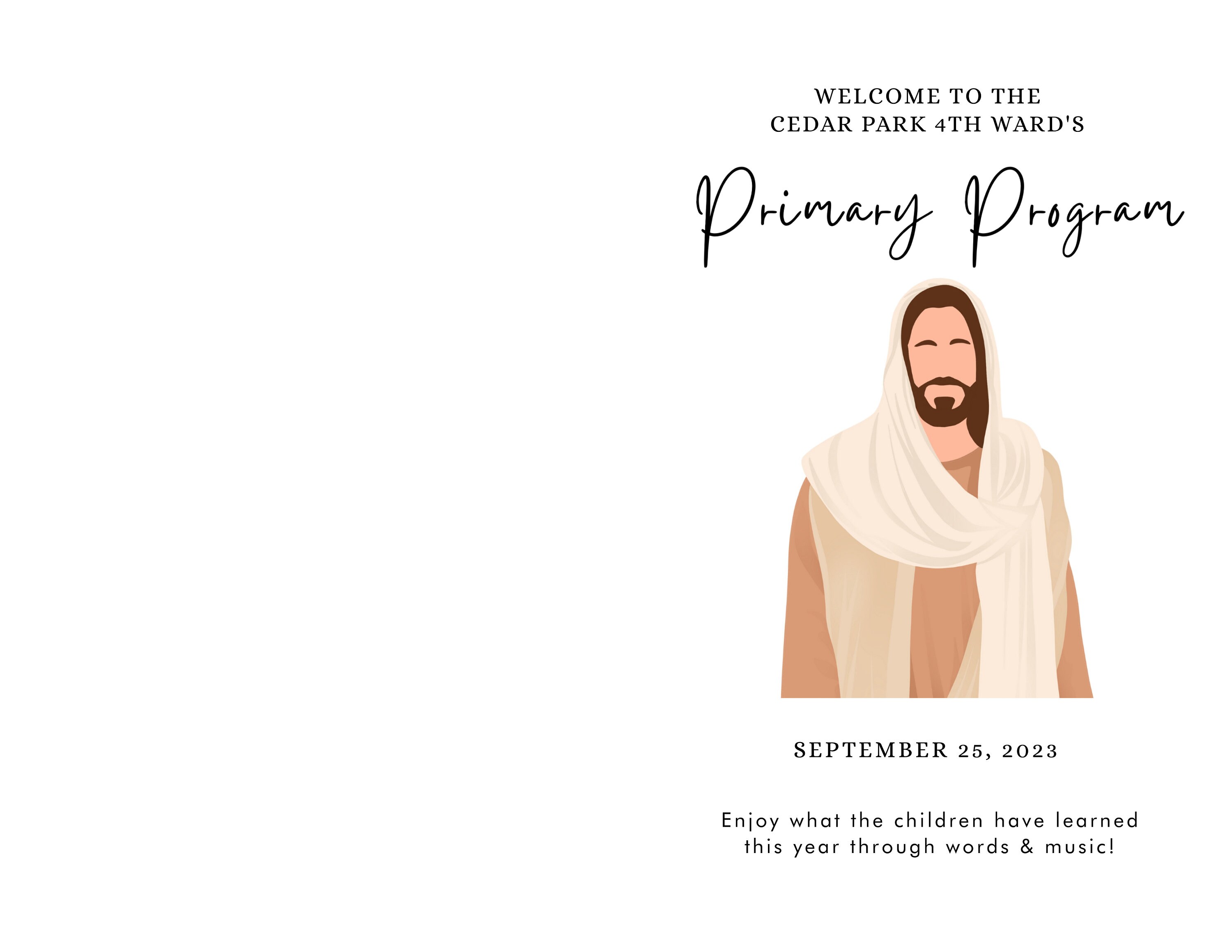 LDS Primary Program PROGRAM | Primary Presentation Program Template ...