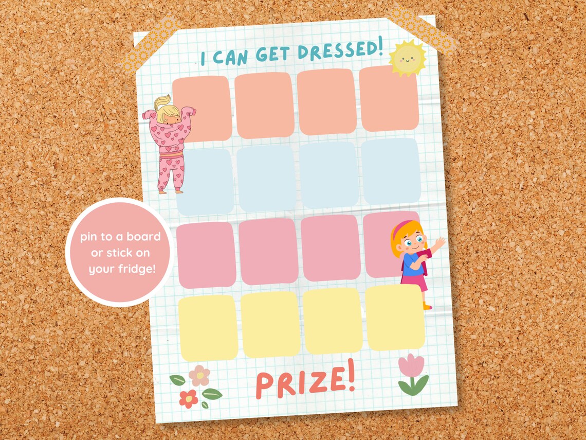 Get Myself Dressed Printable | Toddler Getting Dressed Printout | Girls ...