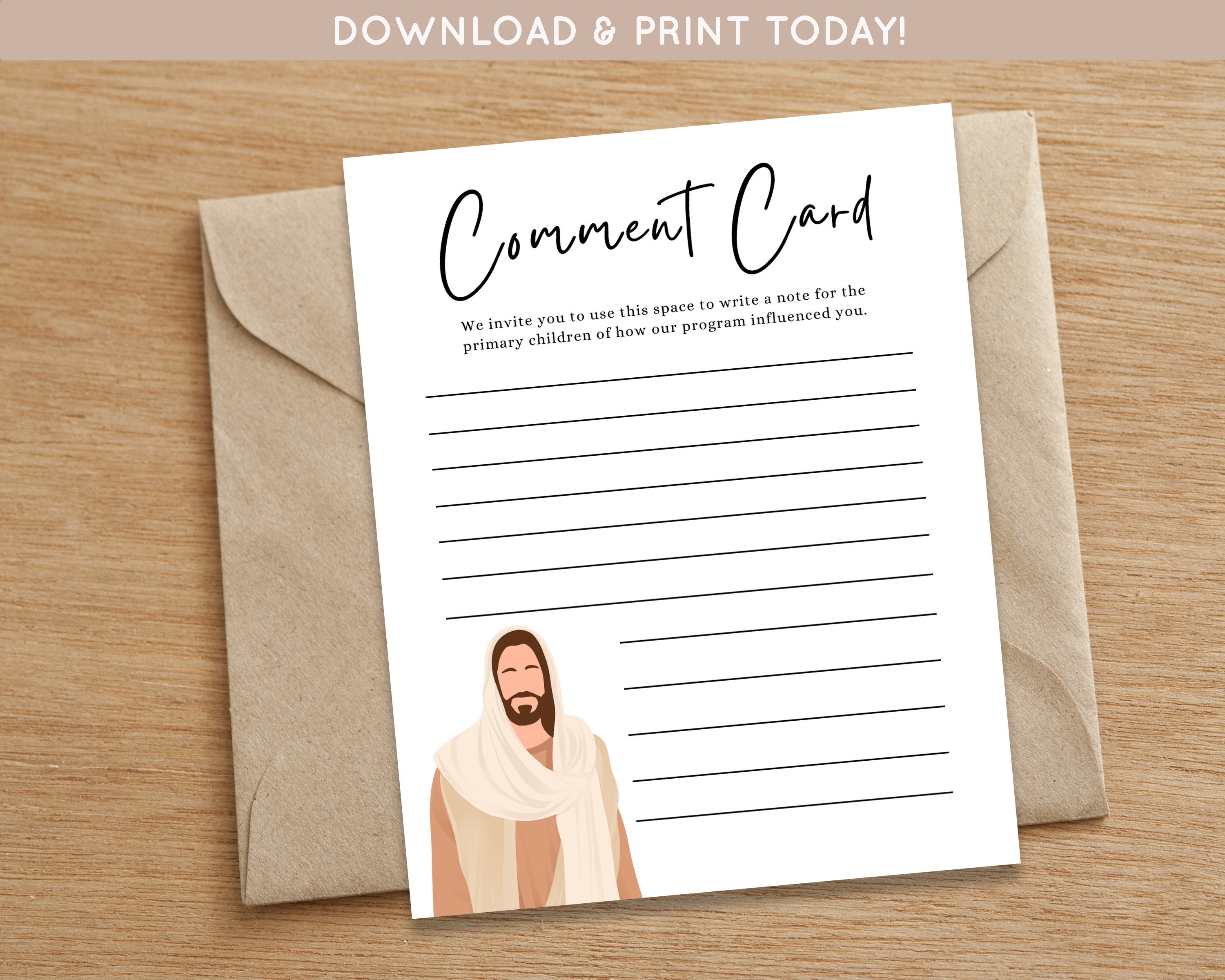 LDS Primary Program Comment Card | Primary Program Template | Primary ...