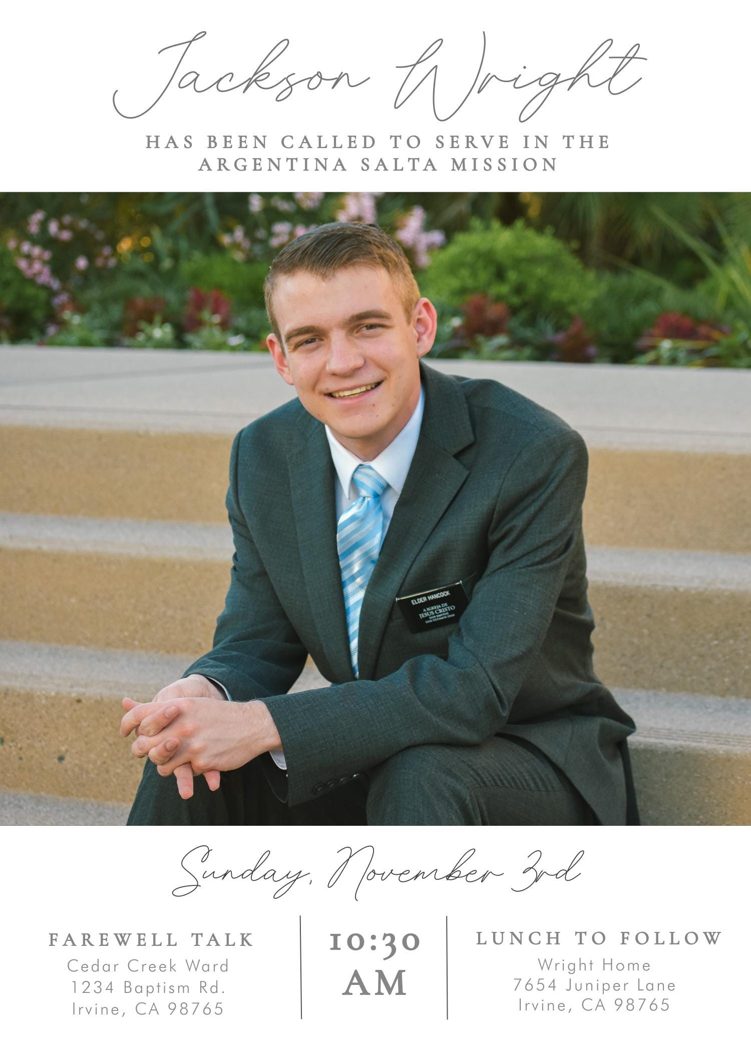 LDS Mission Farewell Invitation | Missionary Announcement | Editable ...