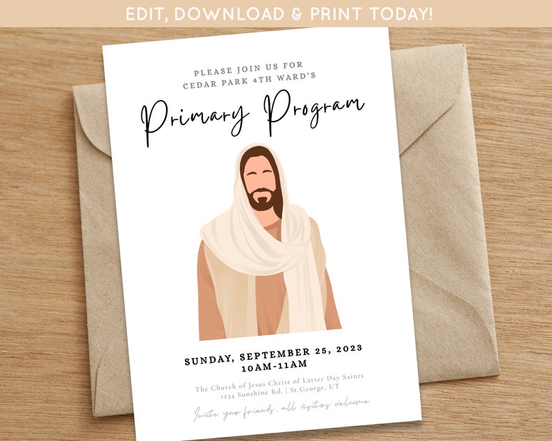 LDS Primary Program Invitation Bundle With Comment Card, Invite ...