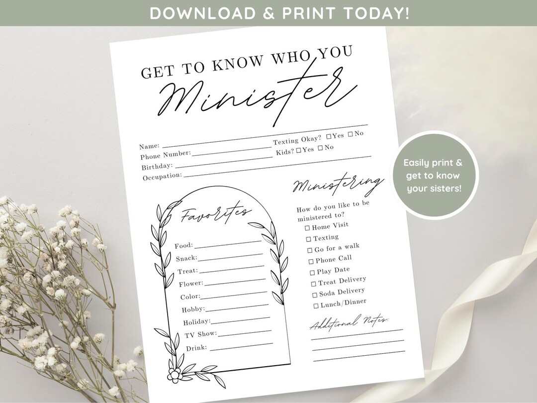 LDS Ministering Survey | Get to Know You Survey | Relief Society ...