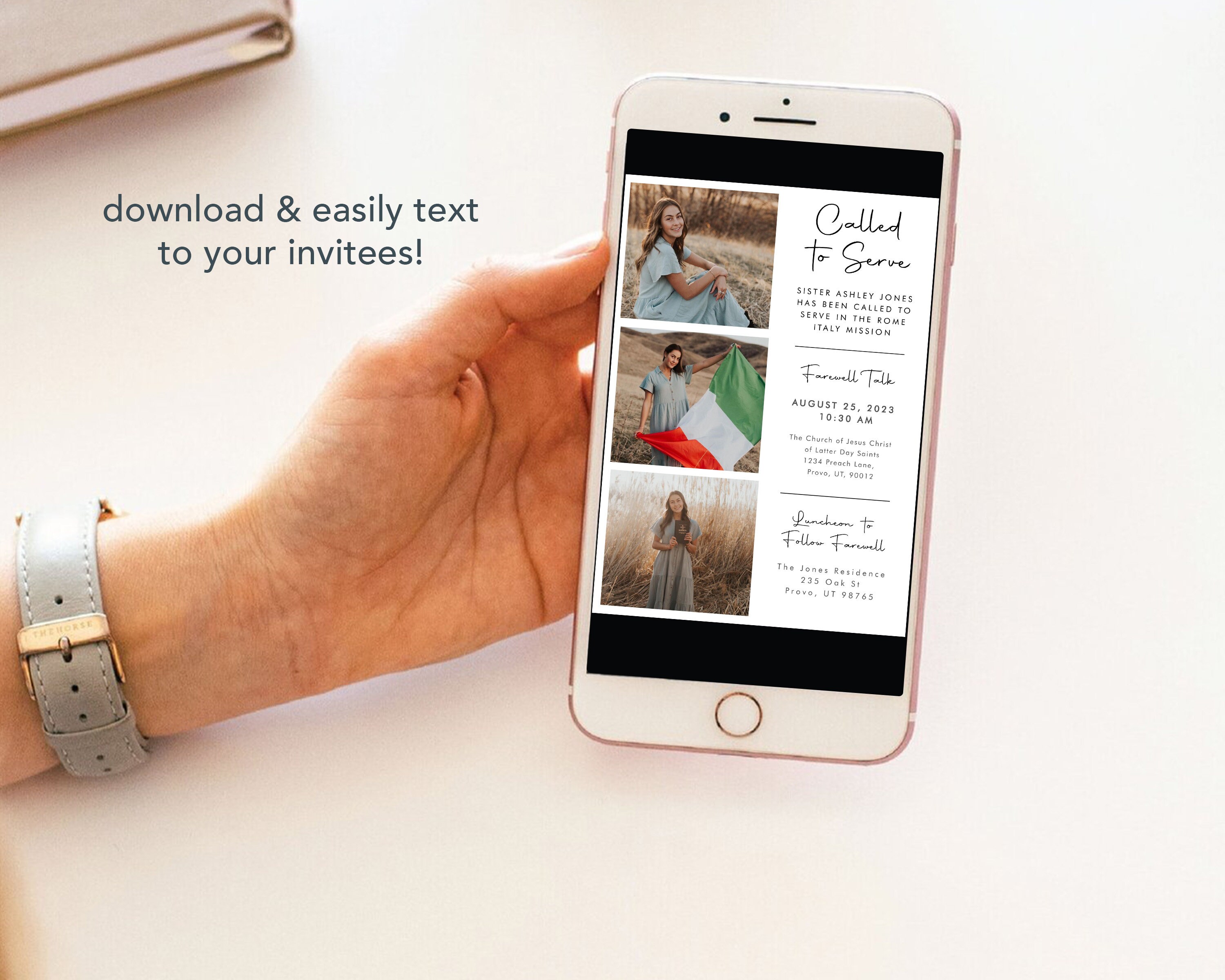 LDS Mission Farewell Invitation Sister Missionary Announcement Editable ...