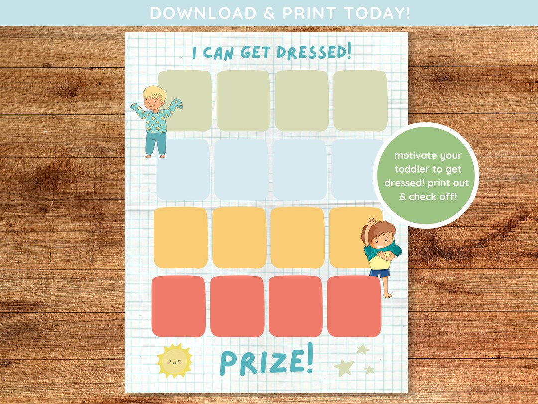 Get Myself Dressed Printable | Toddler Getting Dressed Printout | Boys ...