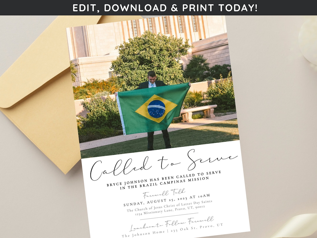 LDS Mission Farewell Invitation | Missionary Announcement | Editable ...