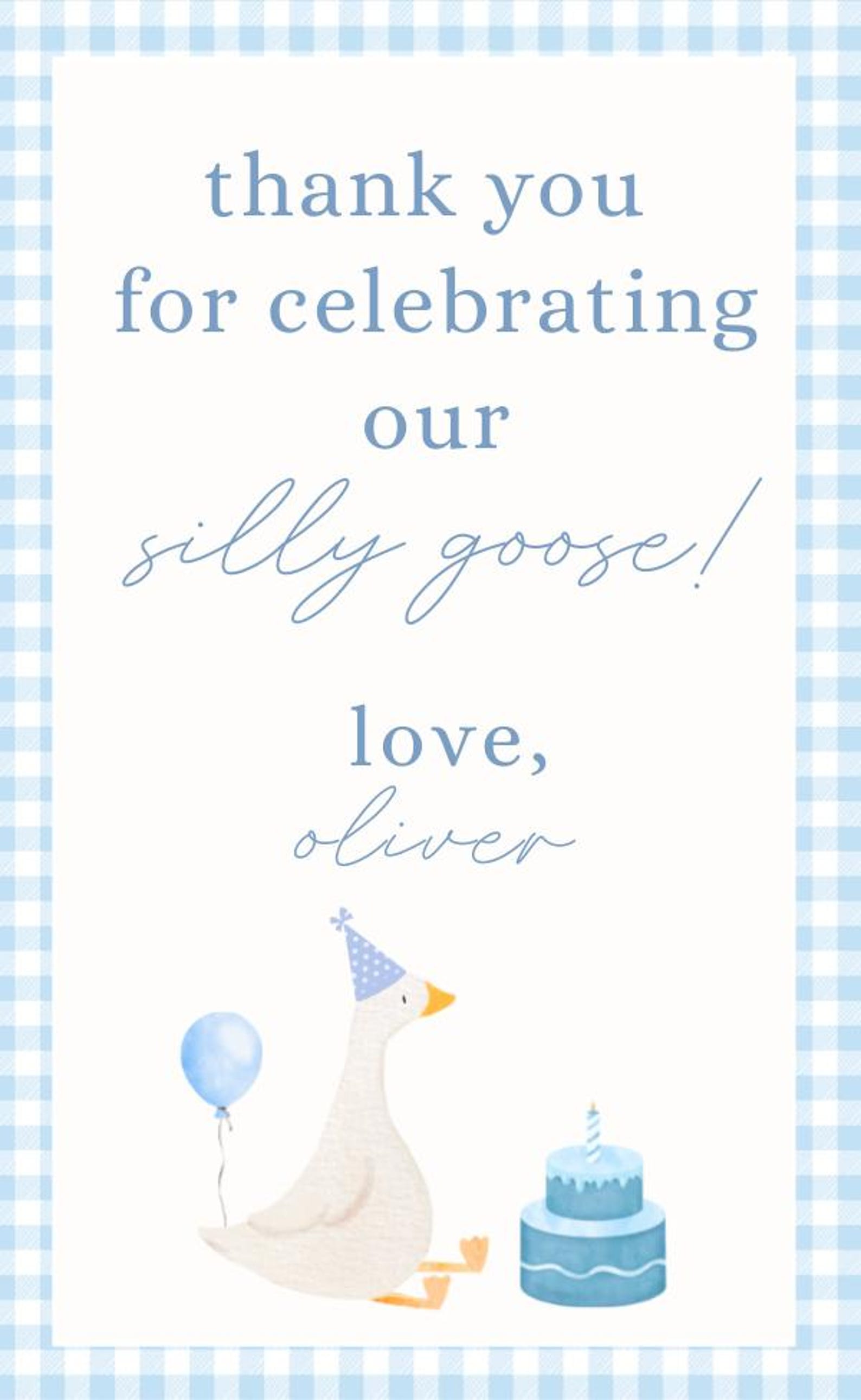 Silly Goose Favor Tag | Silly Goose Birthday Party Gift Tag | Goose ...