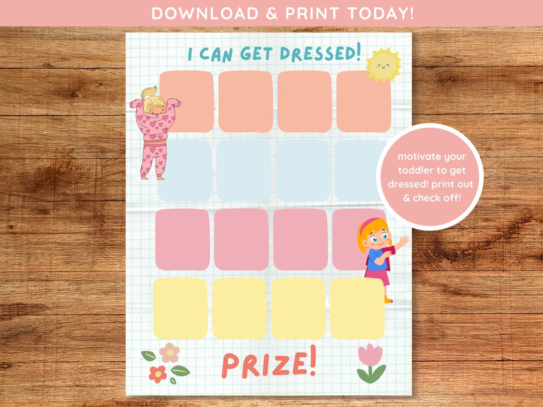 Get Myself Dressed Printable | Toddler Getting Dressed Printout | Girls ...