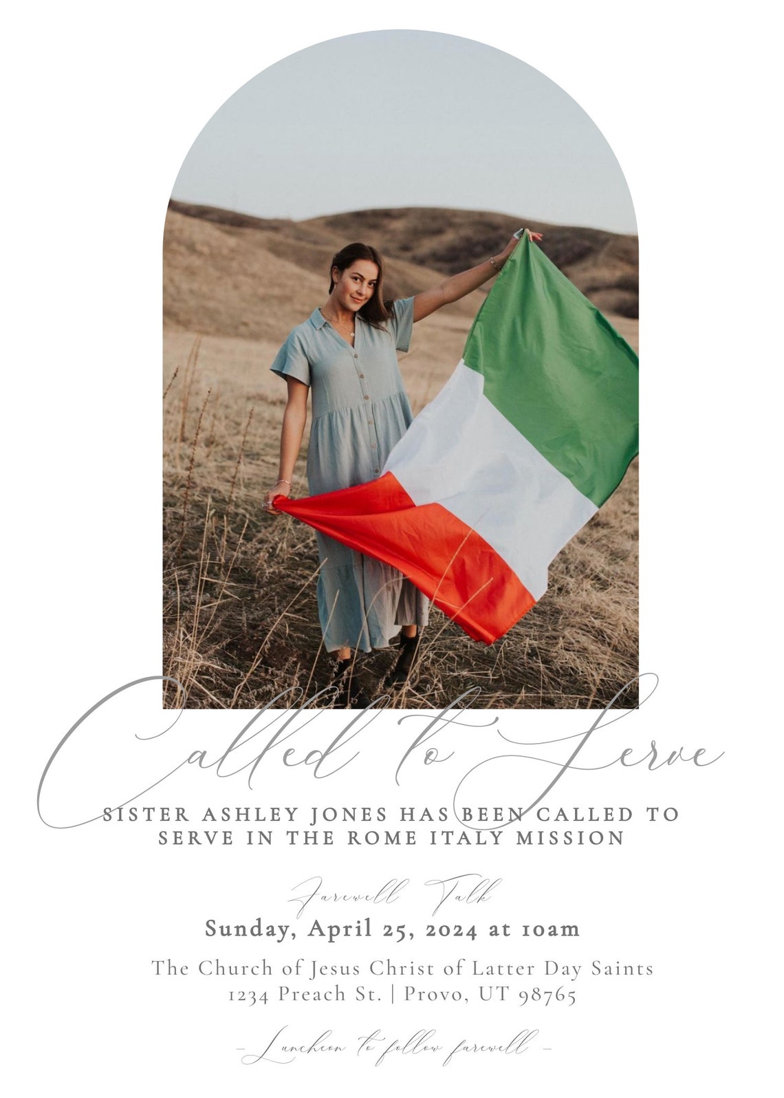 LDS Mission Farewell Invitation Sister Missionary Announcement Editable ...