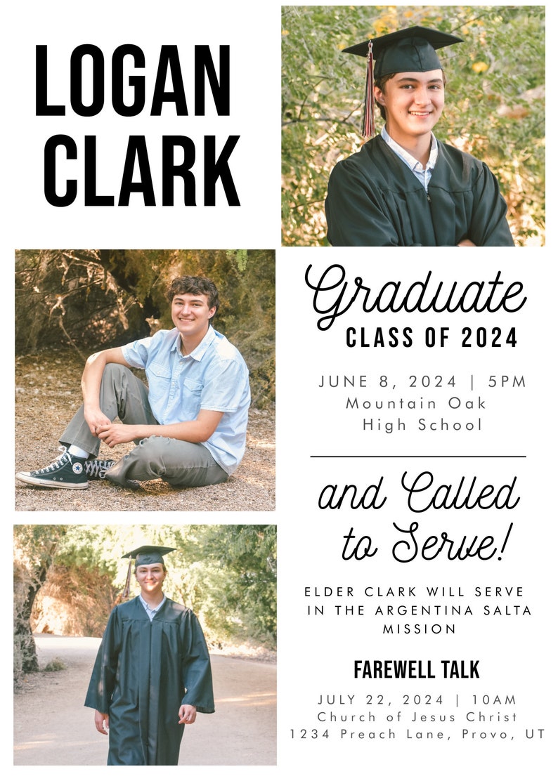 Graduation and Mission Combo Announcement | LDS Mission Farewell ...