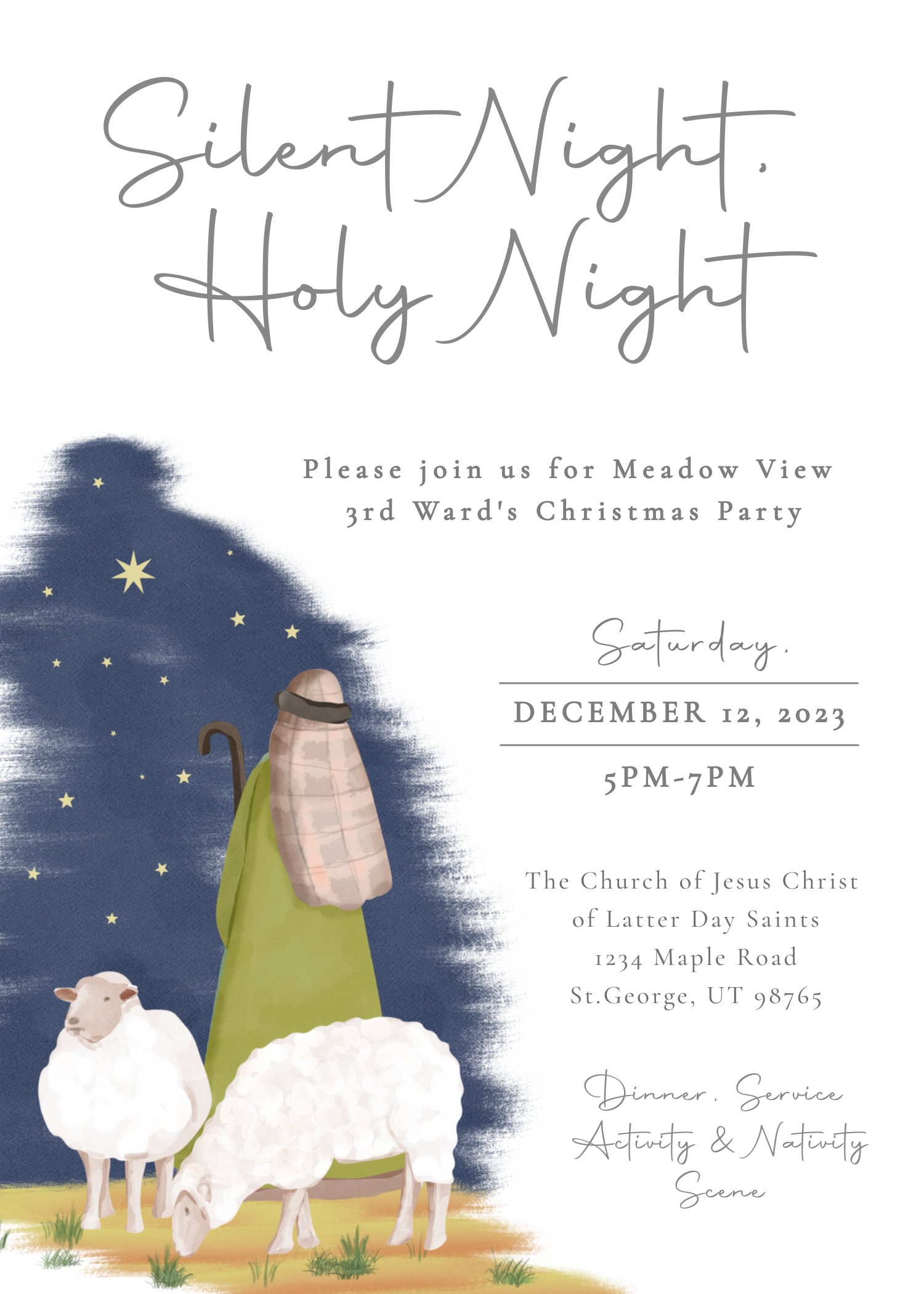 LDS Ward Christmas Party Invitation | Ward Christmas Program Template ...