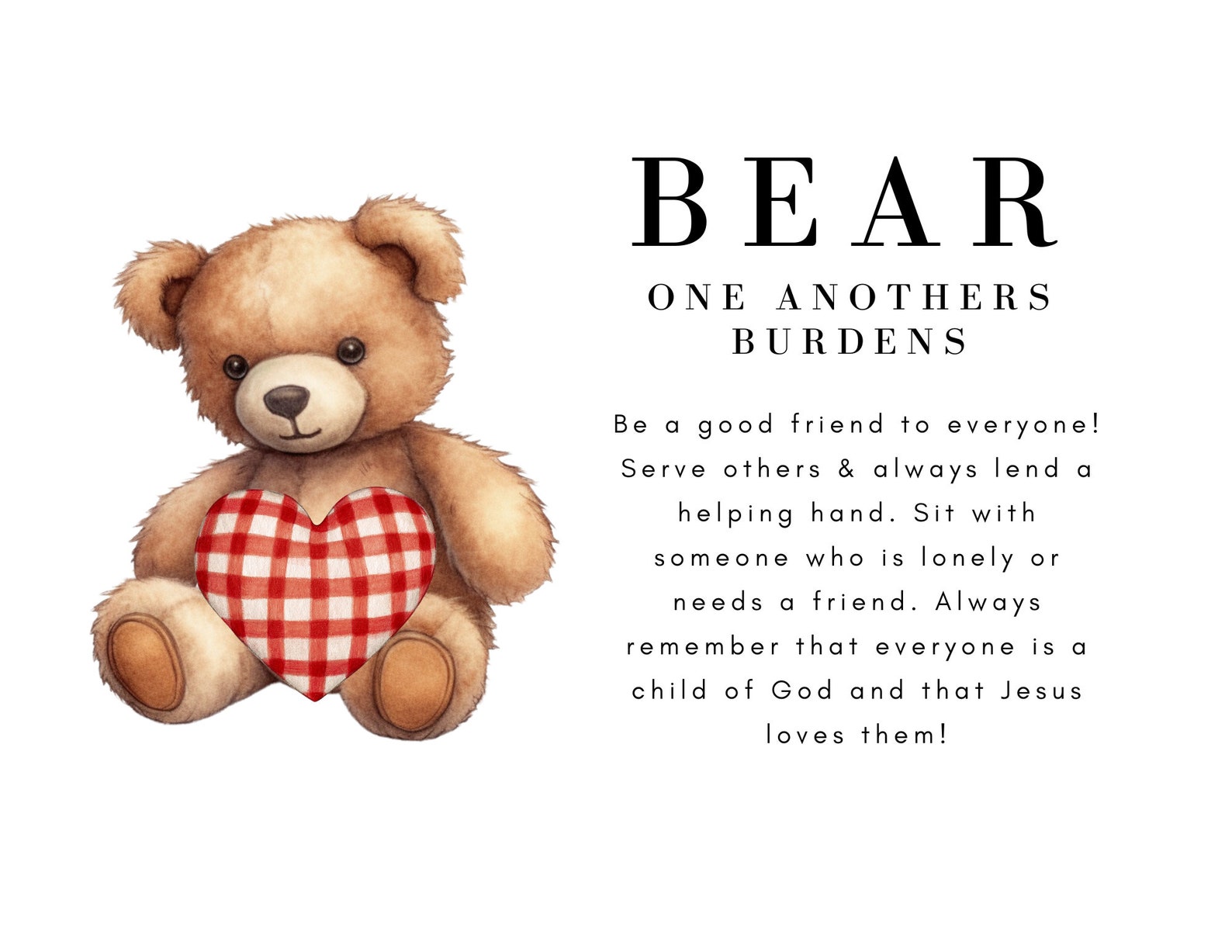 The Three Bears of Baptism LDS Printable Kit | Baptism Talk, Signs ...