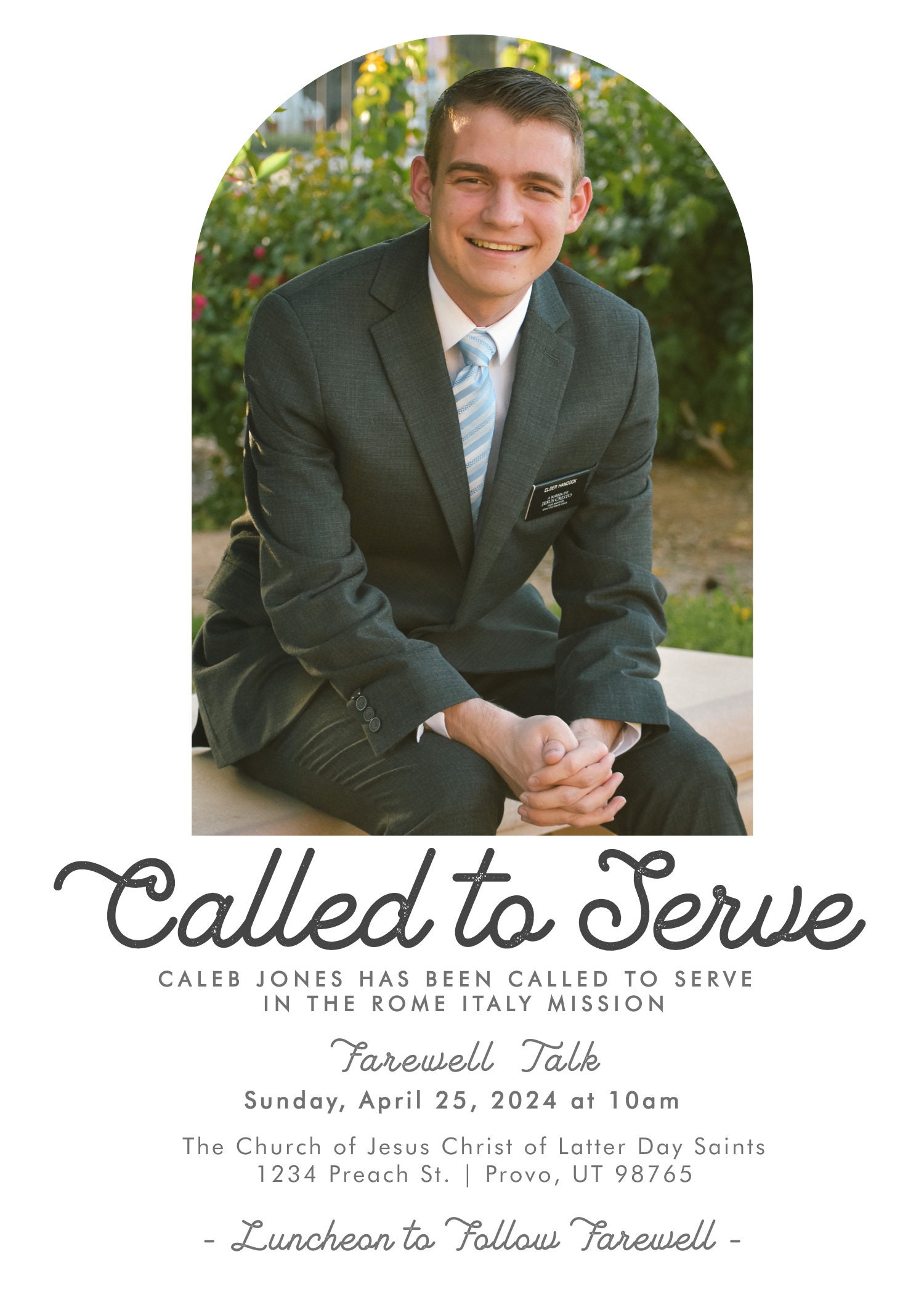 LDS Mission Farewell Invitation | Modern Missionary Announcement ...