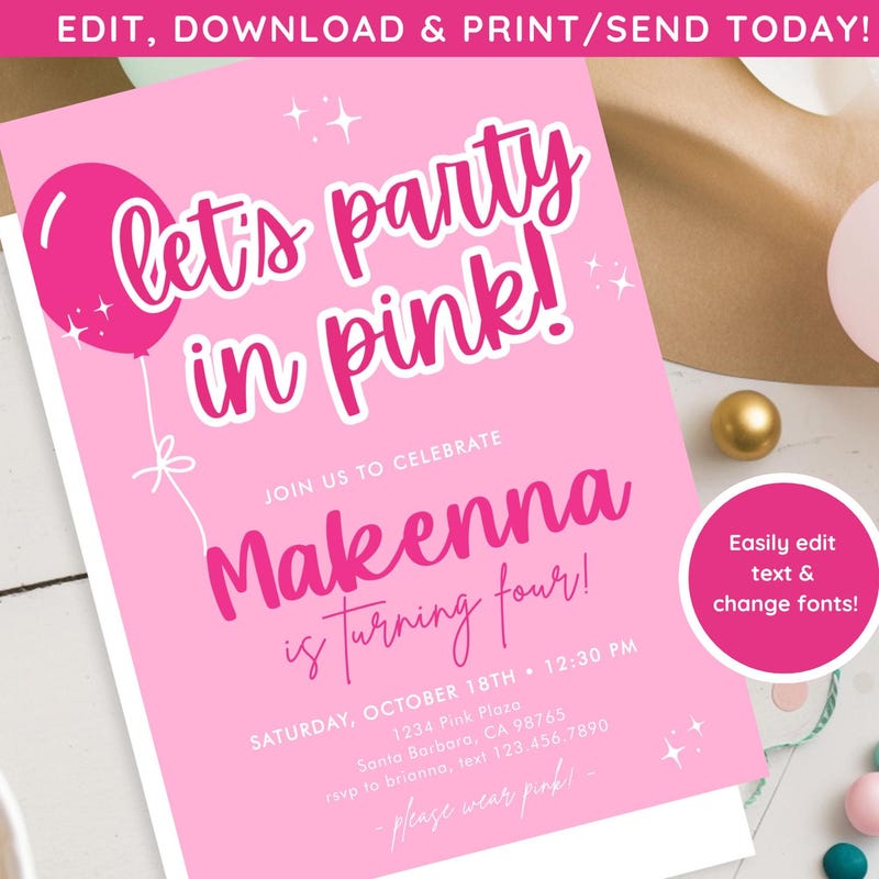 Pink Birthday Party - Etsy