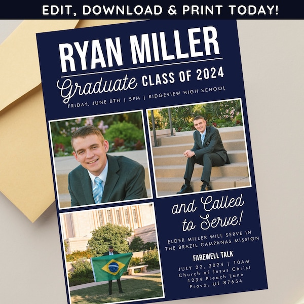 Graduation and Lds Mission Announcement - Etsy