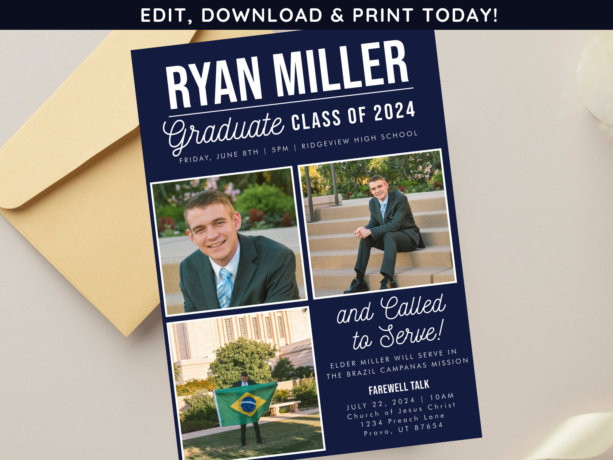 Graduation and Mission Combo Announcement | LDS Mission Farewell ...